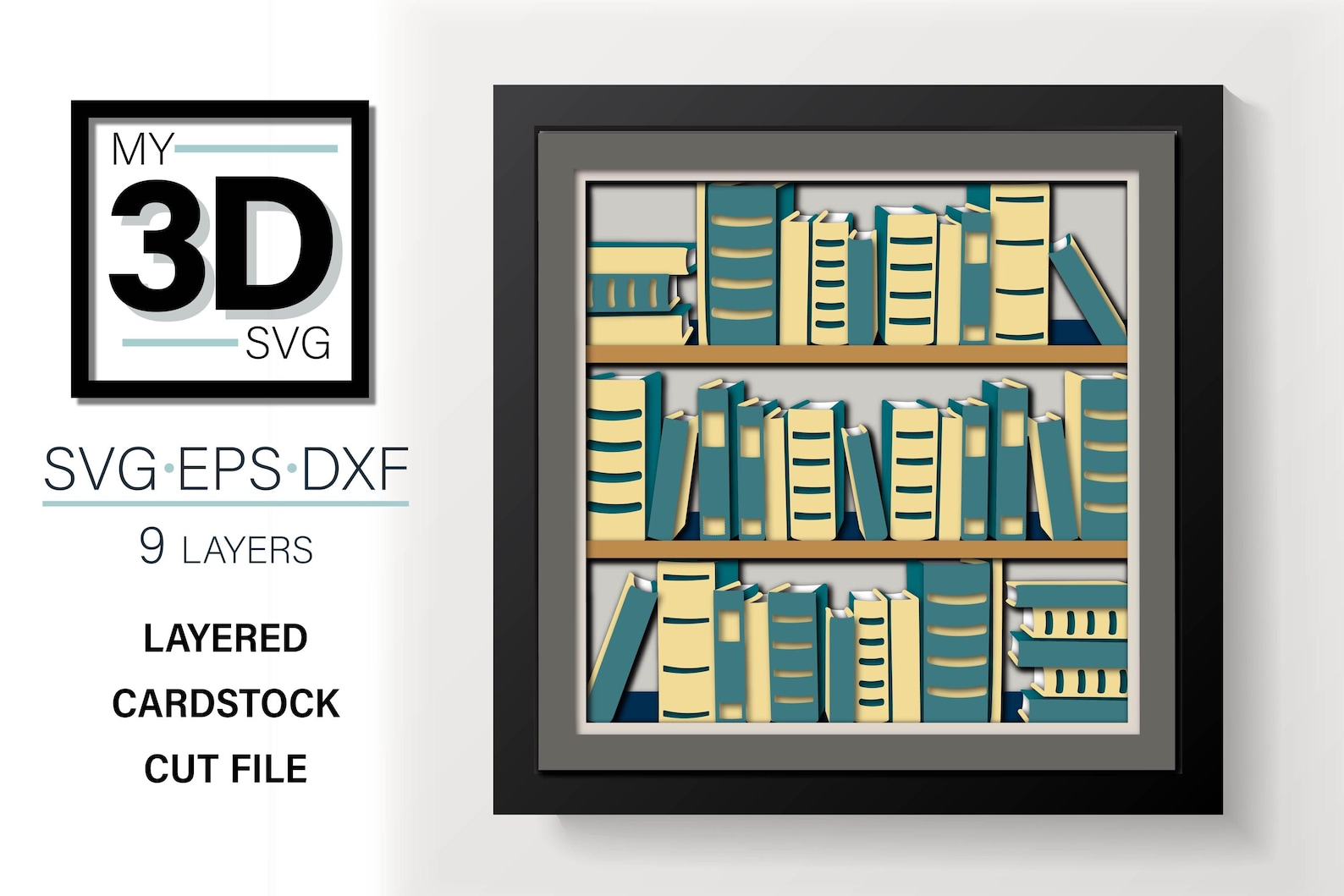 3D BOOKS Svg - Teacher Appreciation Day Shadowbox Svg - for Cricut ...