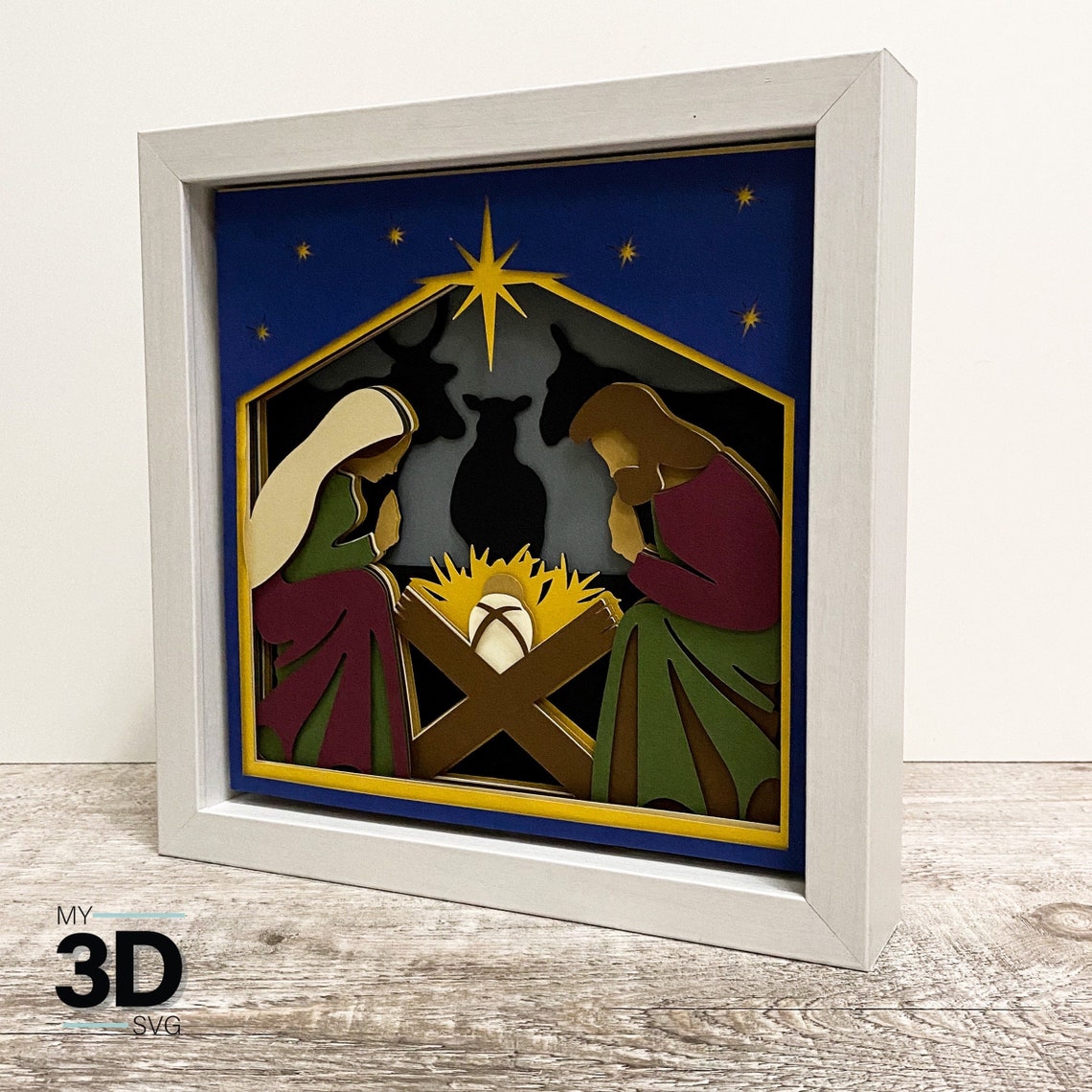3D NATIVITY Shadow Box 3D CHRISTMAS Svg for Cricut for - Etsy