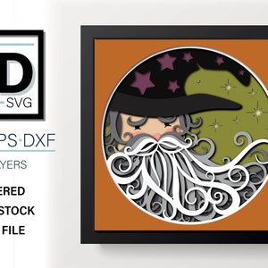 3D WIZARD Svg - HALLOWEEN Shadow Box Svg - for Cricut - for Silhouette ...