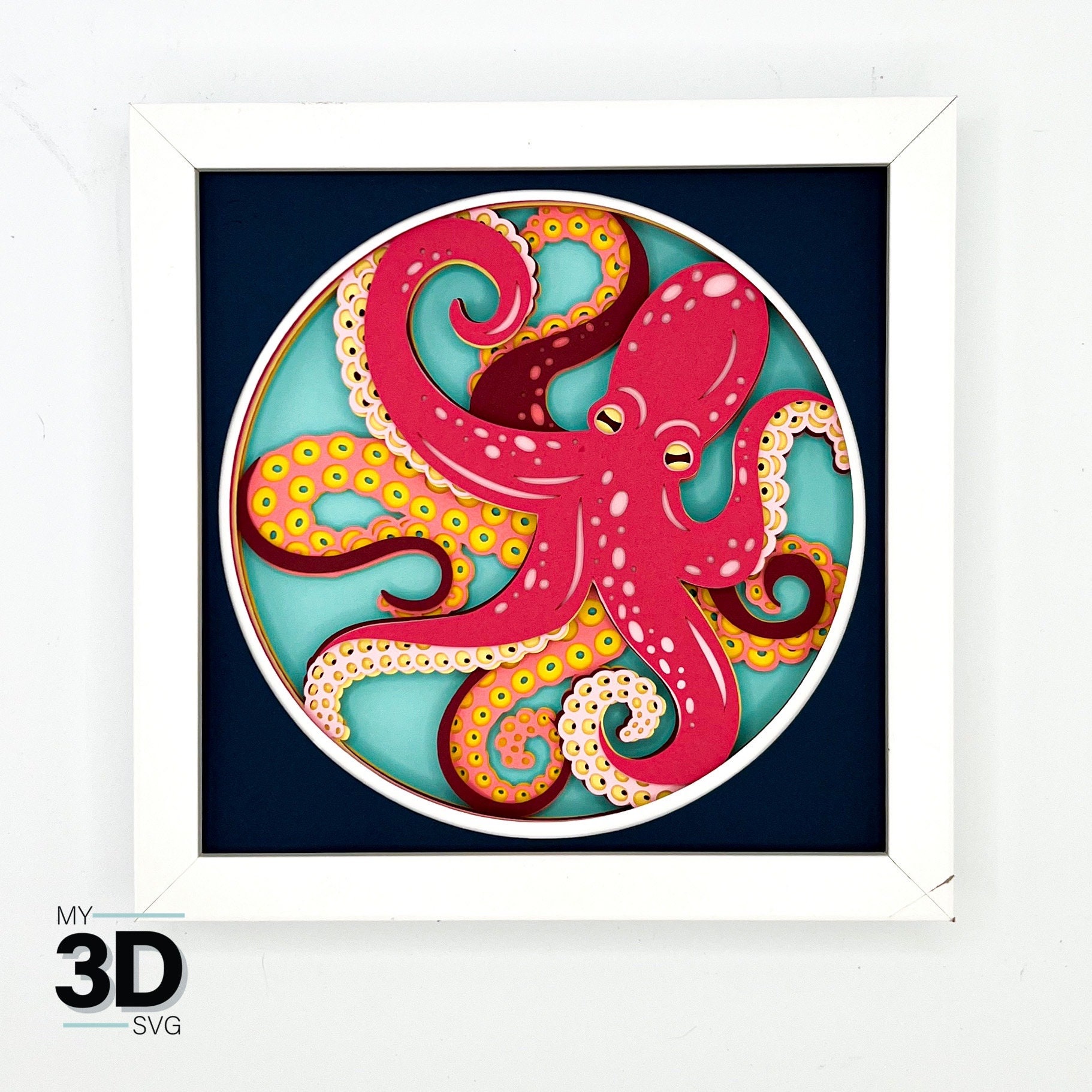 3D OCTOPUS SVG ocean Shadow Box Svg layered Cardstock Svg - Etsy