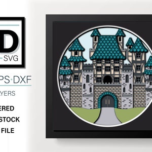 3D CASTLE SVG - Shadow Box Svg - for Cricut - for Silhouette - Etsy
