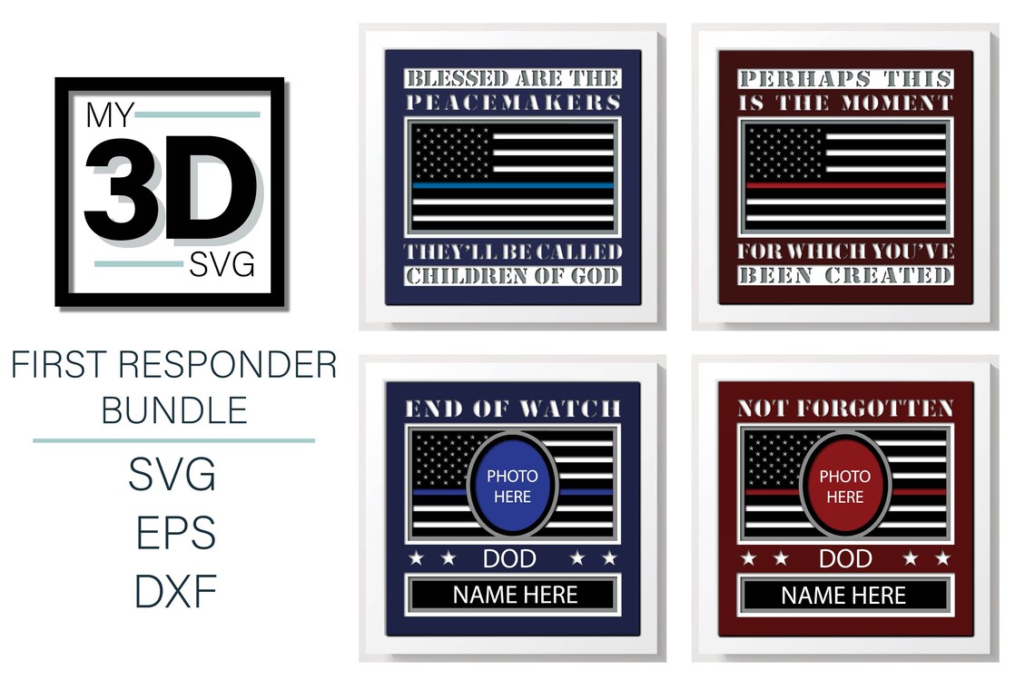 3D FIRST RESPONDER BUNDLE - for Cricut - for Silhouette - Etsy