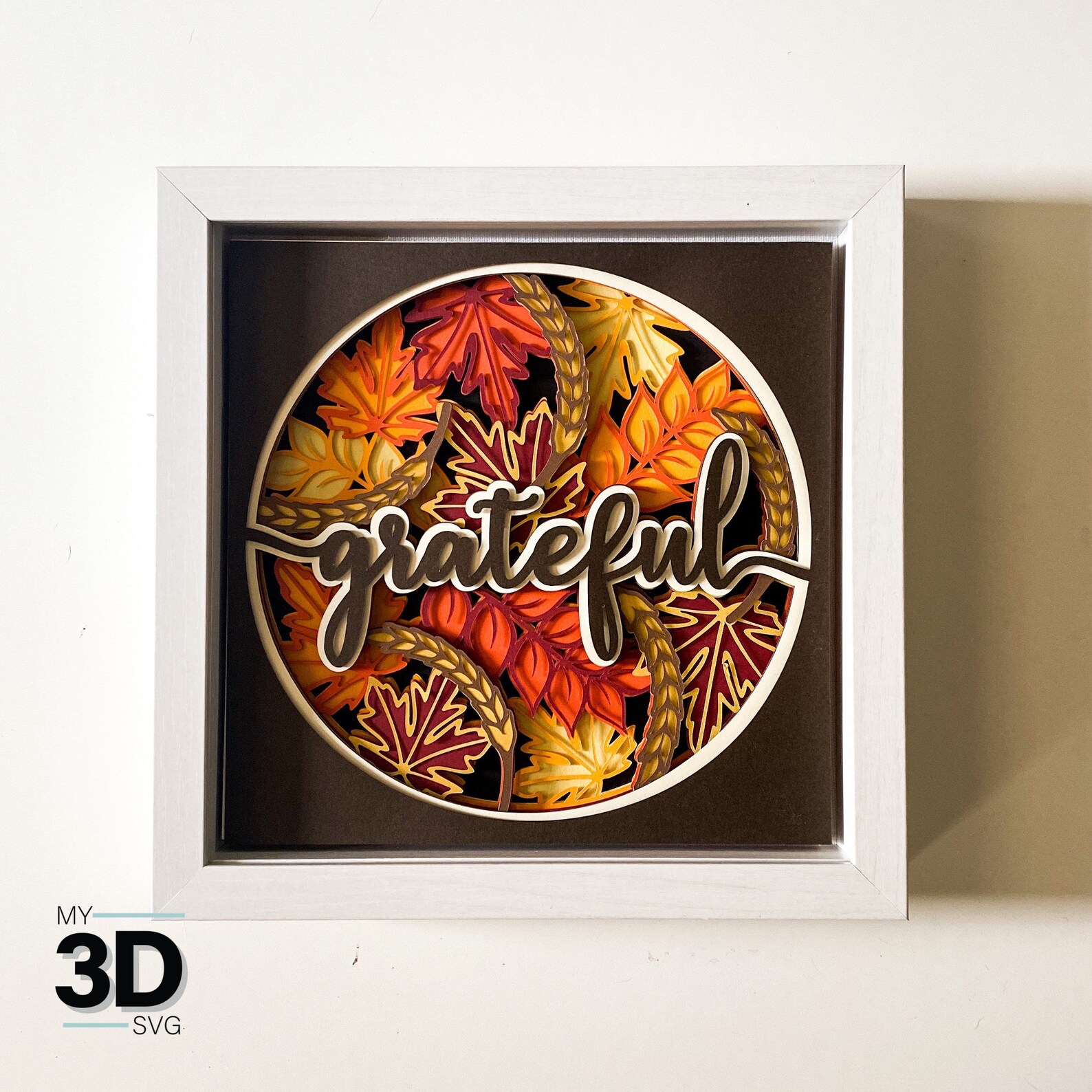 3D GRATEFUL Svg FALL Shadow Box Svg for Cricut for | Etsy