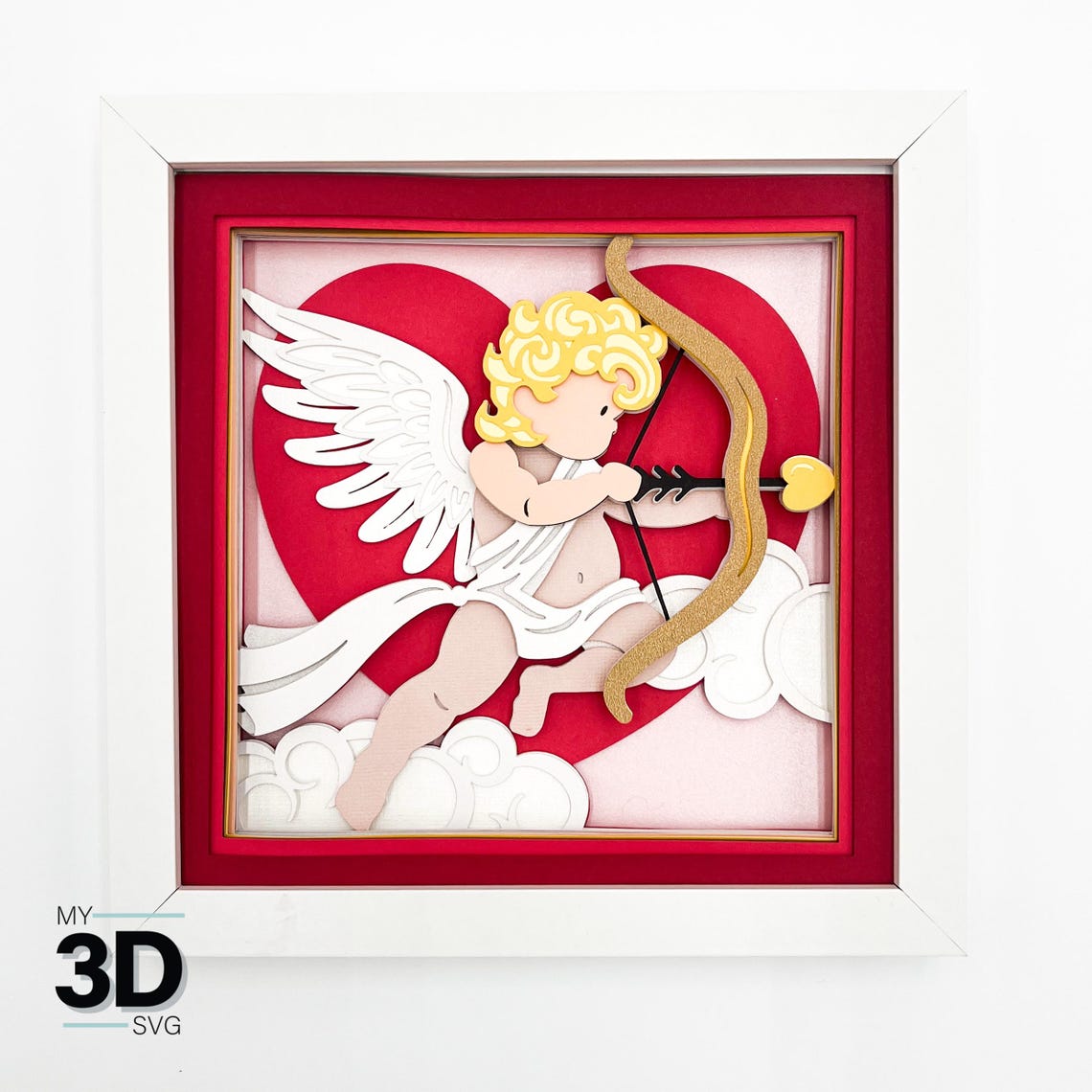 3D CUPID Svg - VALENTINE'S Day Shadow Box Svg - for Cricut - for ...