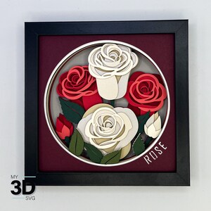 3D ROSE Shadow Box Svg - for Cricut - for Silhouette - Etsy