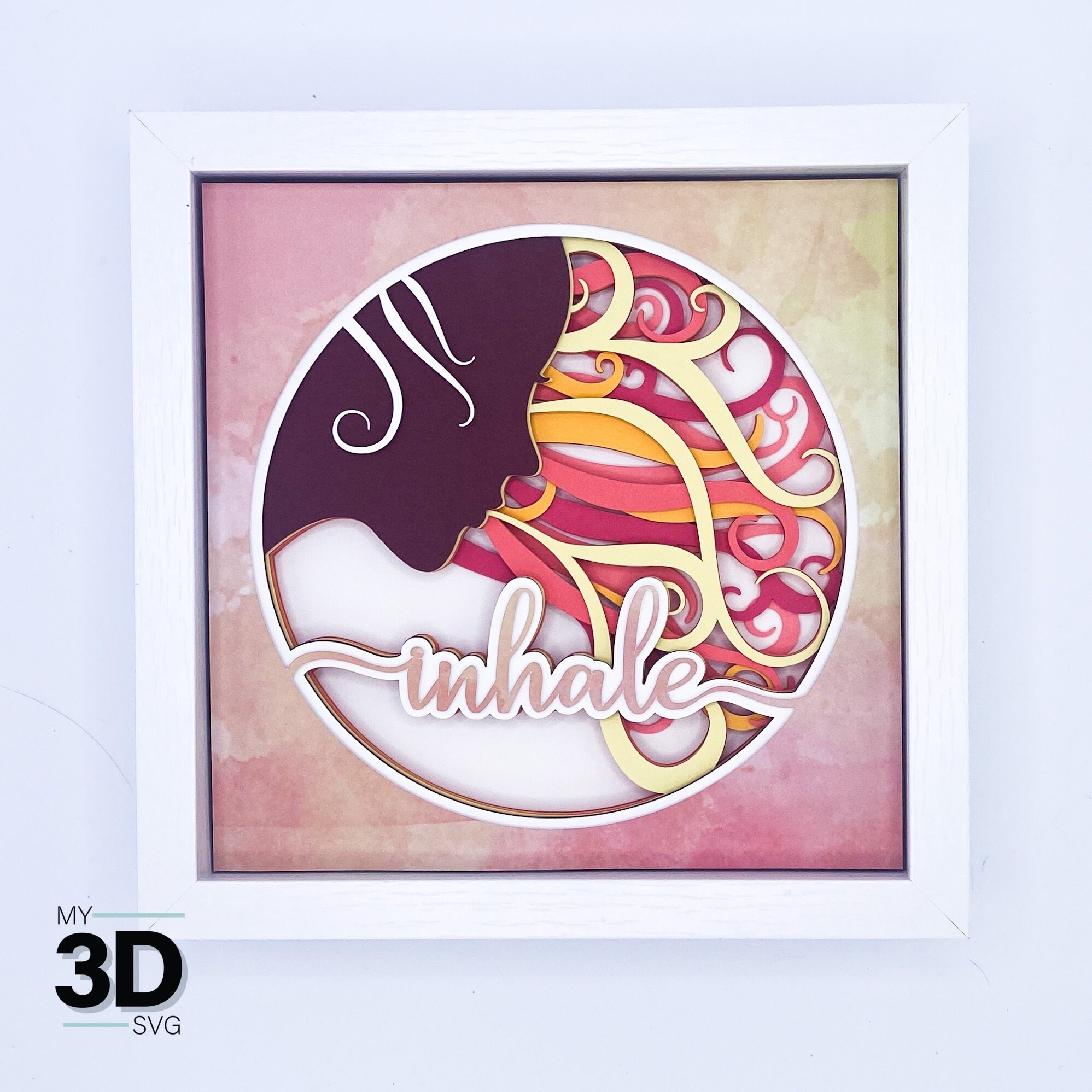 3D INHALE EXHALE BREATHE Release Shadow Box for Cricut for - Etsy