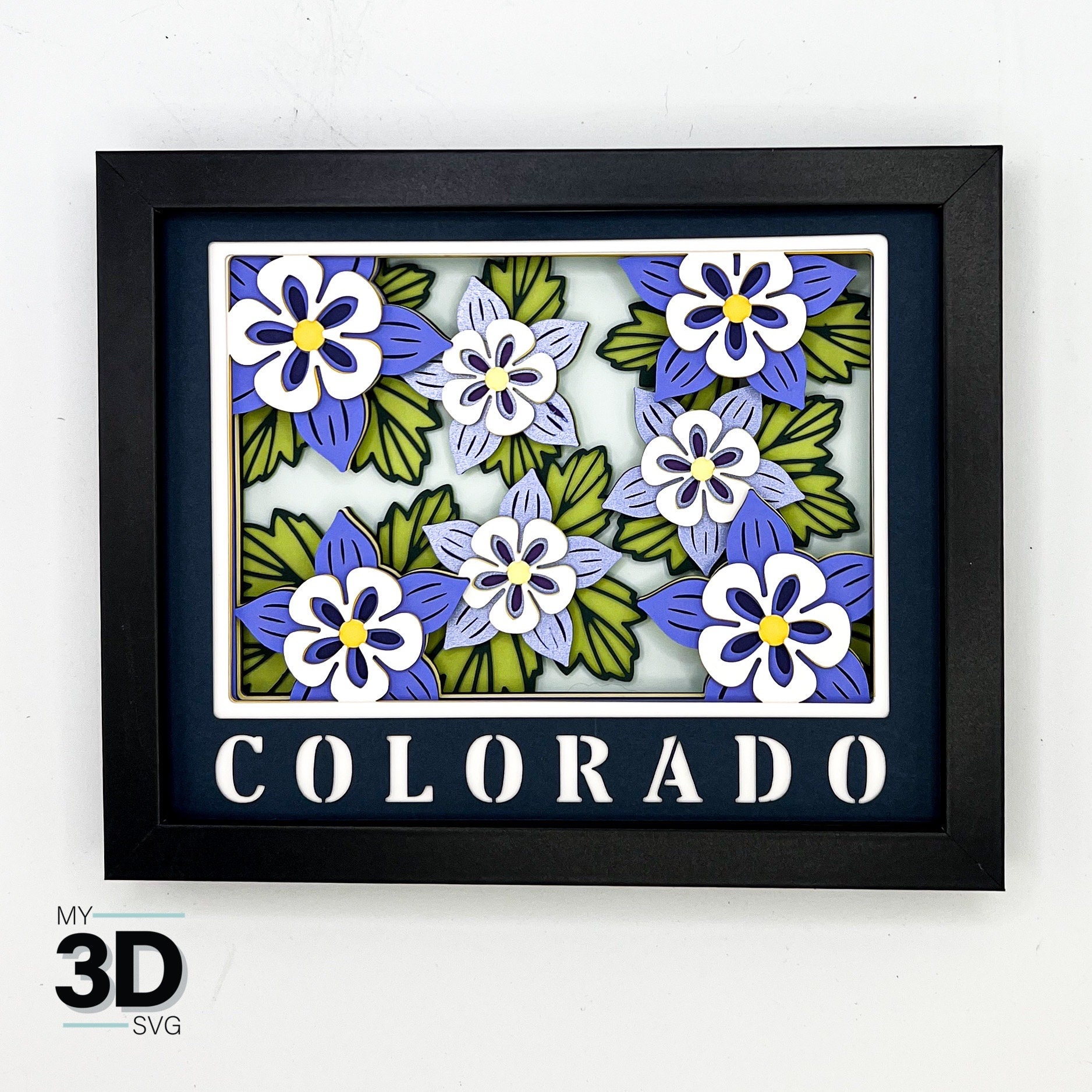 3D COLORADO SVG - Blue Columbine Svg - for Cricut - for Silhouette - Etsy