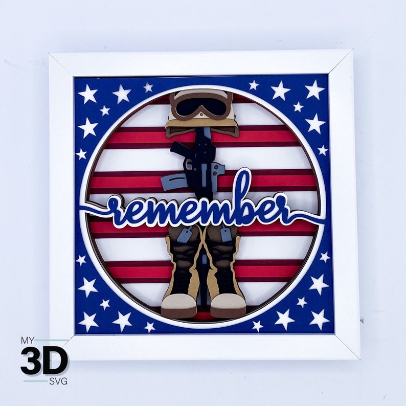 3D BATTLEFIELD CROSS SVG - Memorial Day Shadow Box Svg - Road Trip Svg ...