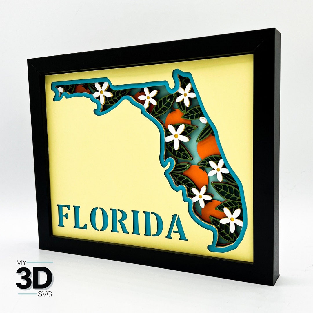 3D FLORIDA SVG - Orange Blossom Svg - for Cricut - for Silhouette - Etsy