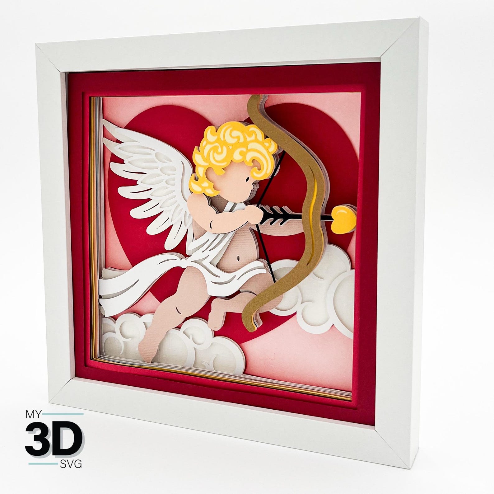3D CUPID Svg - VALENTINE'S Day Shadow Box Svg - for Cricut - for ...