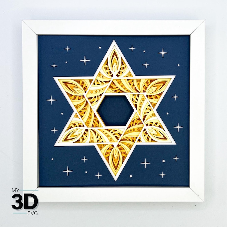 3D STAR of DAVID Svg - HANUKKAH Shadow Box Svg - for Cricut - for ...