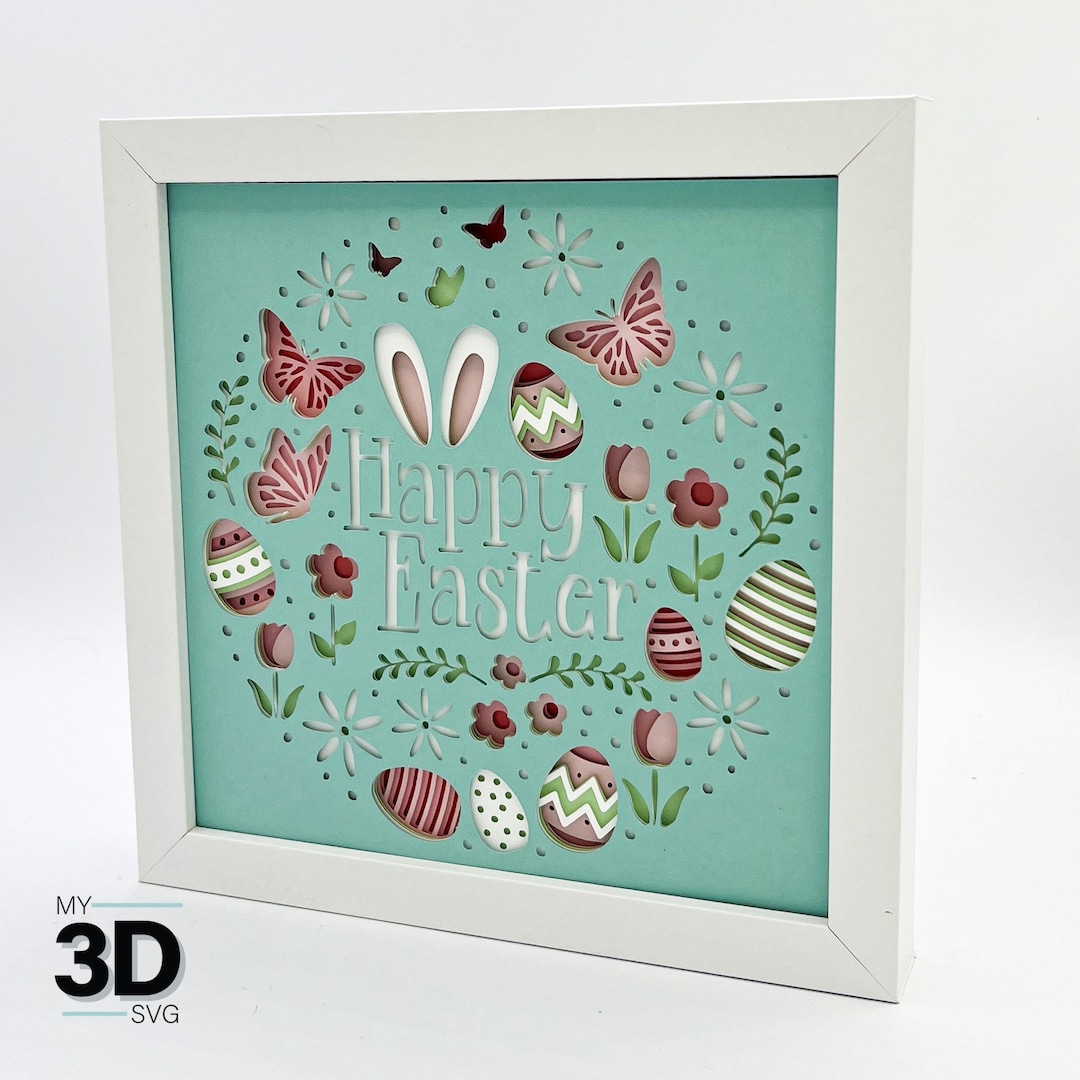 3D HAPPY EASTER SVG - Easter Card Svg - for Cricut - for Silhouette - Etsy
