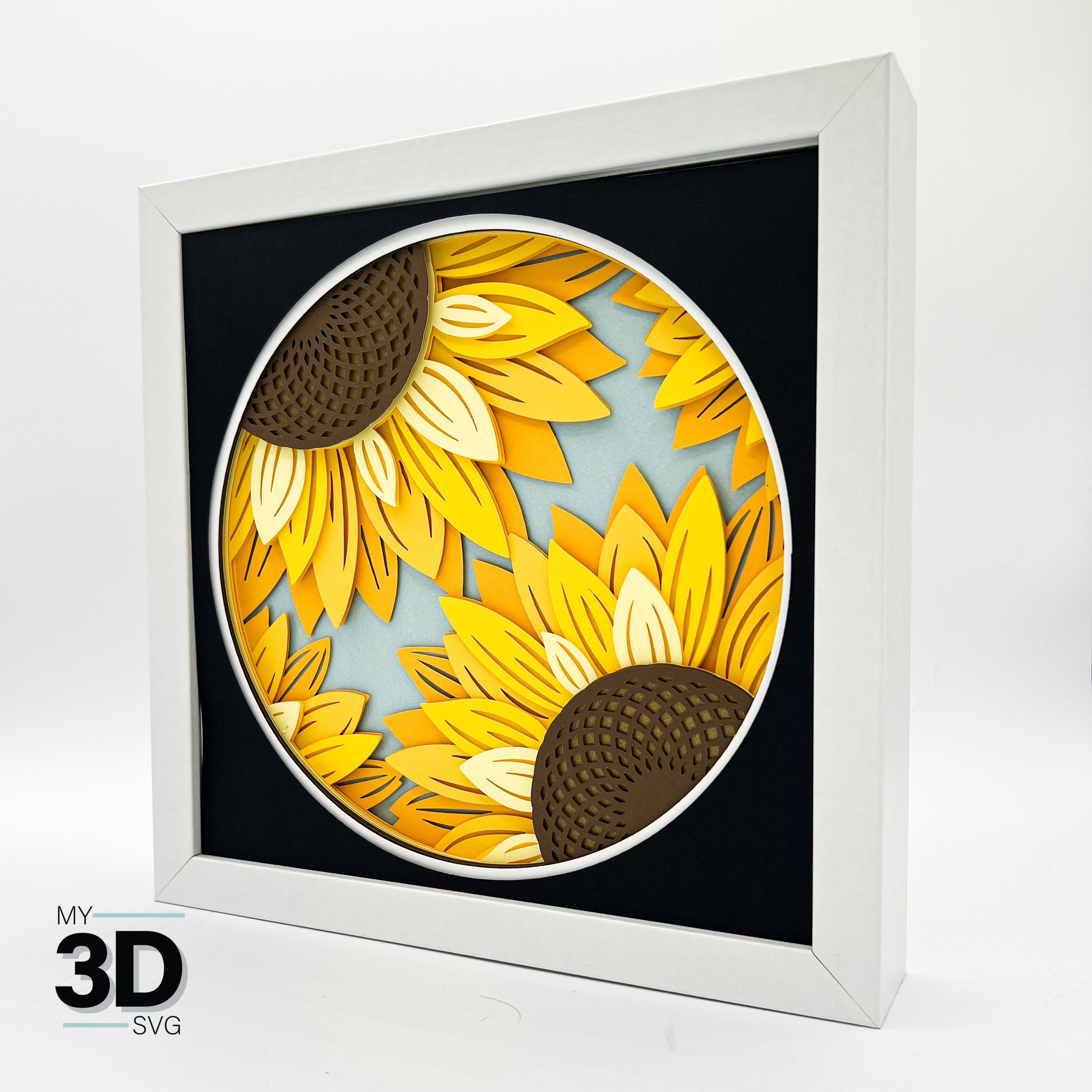 3D SUNFLOWERS SVG - Layered Shadow Box Svg - for Cricut - for ...