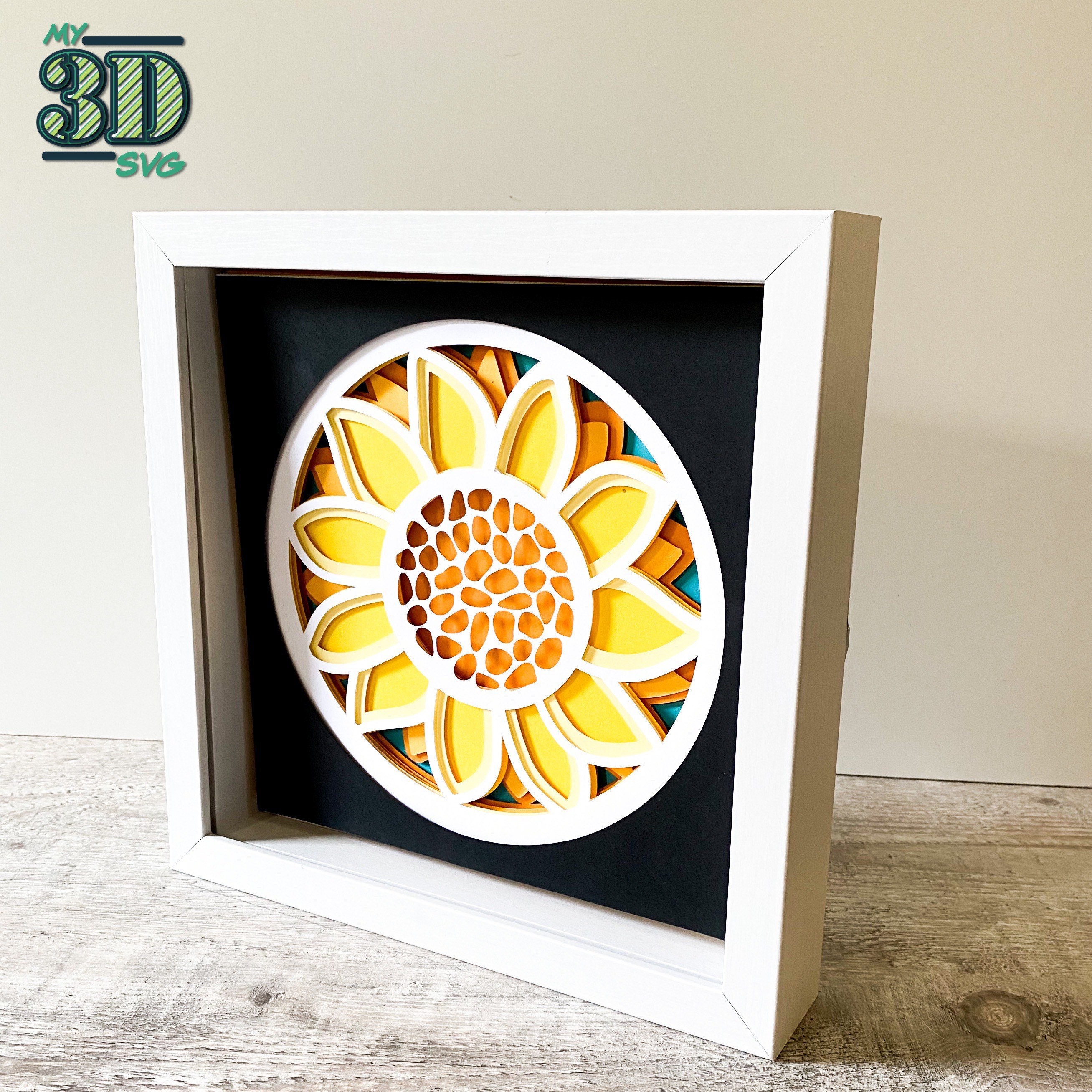 3D Sunflower SVG Layered Shadow Box Svg for Cricut for - Etsy UK