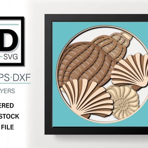 3D SEASHELLS SVG - Layered Shadow Box Svg - for Cricut - for Silhouette - Etsy