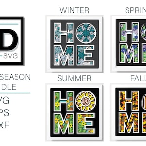 3D 4 SEASONS HOME BUNDLE - for Cricut - for Silhouette - Etsy