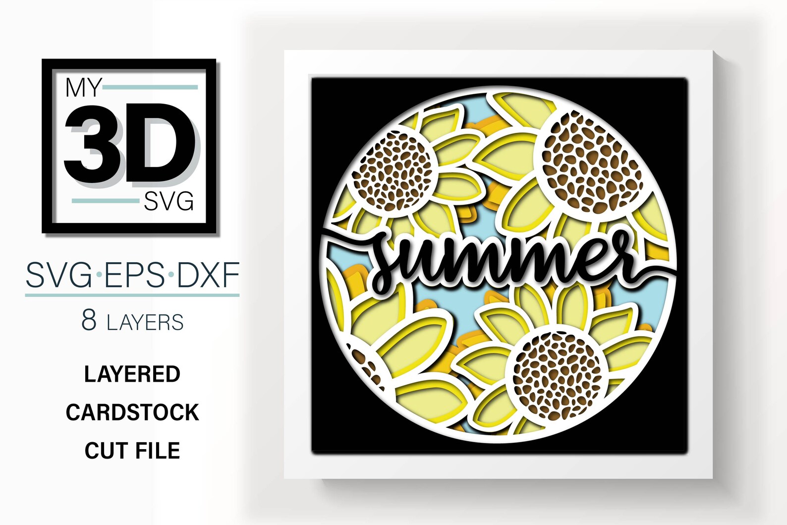 3D SUMMER SVG - Summer Shadow Box Svg - for Cricut- for Silhouette - Etsy