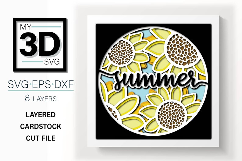 3D SUMMER SVG - Summer Shadow Box Svg - for Cricut- for Silhouette - Etsy