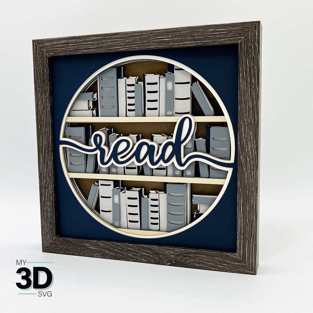 3D READ Svg - 3D TEACHER Svg - Shadow Box Svg - for Cricut - for ...