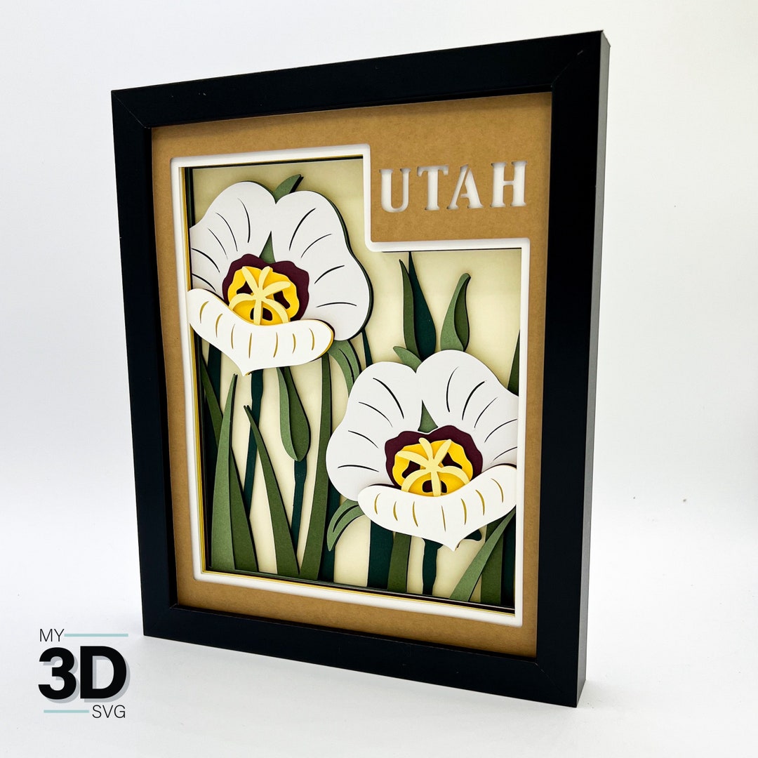 3D UTAH Shadow Box Svg - for Cricut - for Silhouette - Etsy