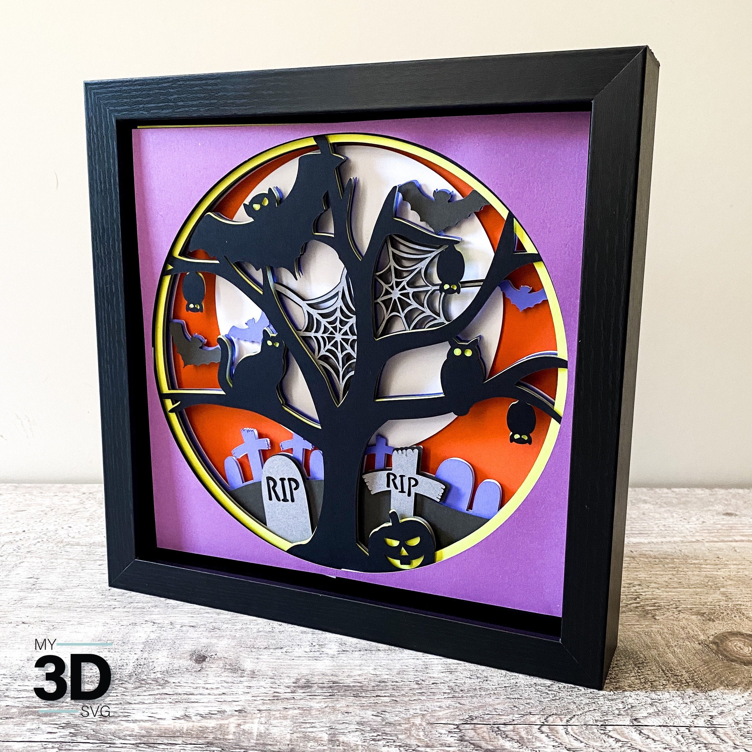 3D HALLOWEEN GRAVEYARD SVG for Cricut for Silhouette | Etsy