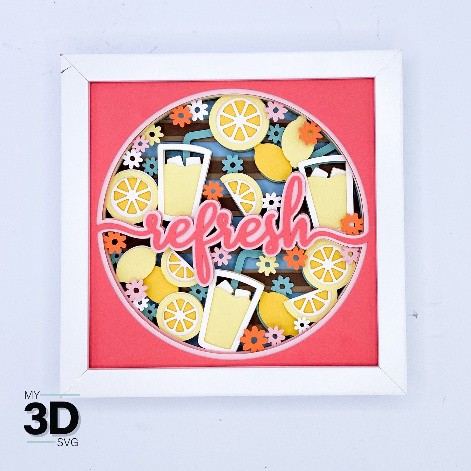 3D REFRESH SUMMER SVG -summer Shadow Box Svg -layered Cardstock Svg ...