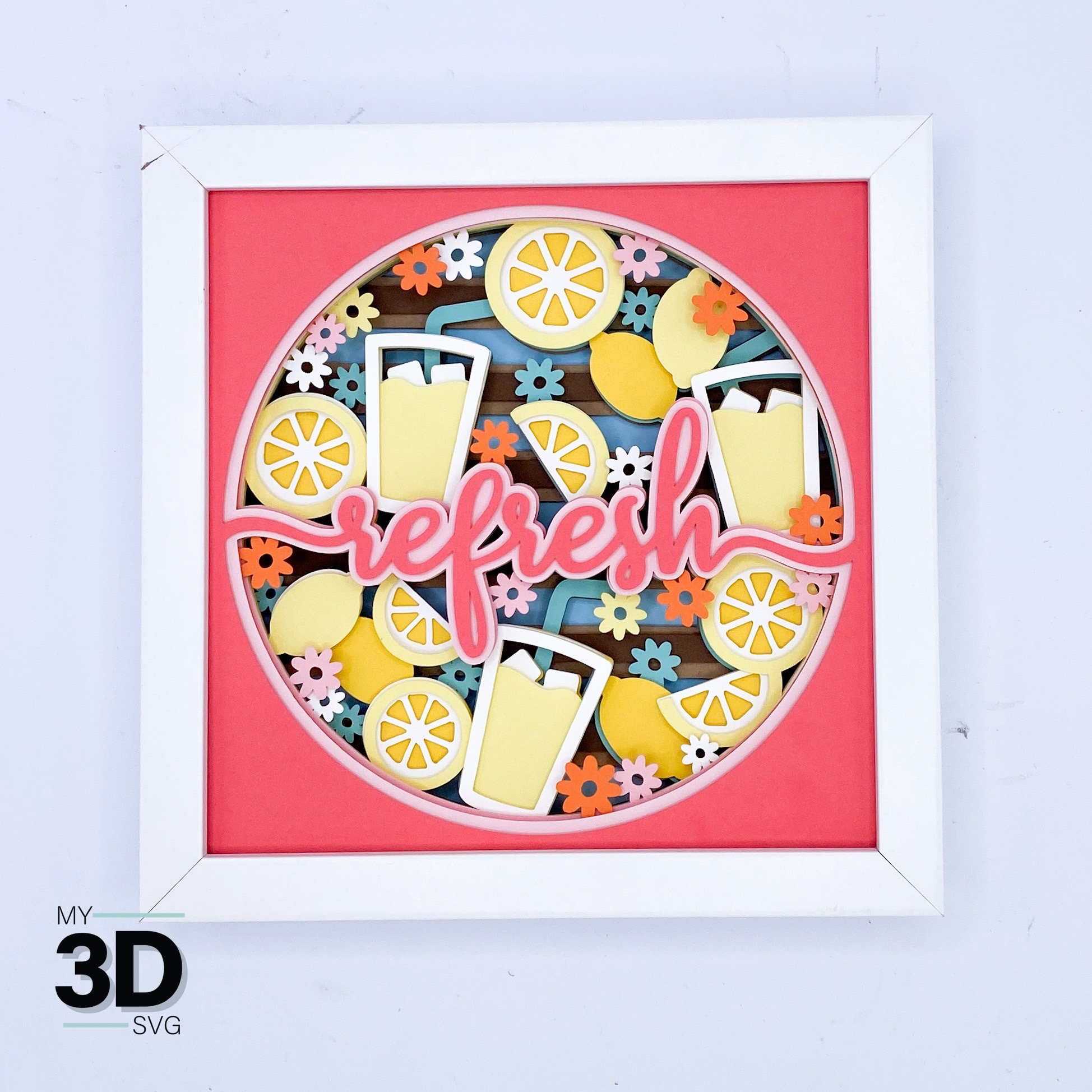 3D REFRESH SUMMER SVG summer Shadow Box Svg layered - Etsy