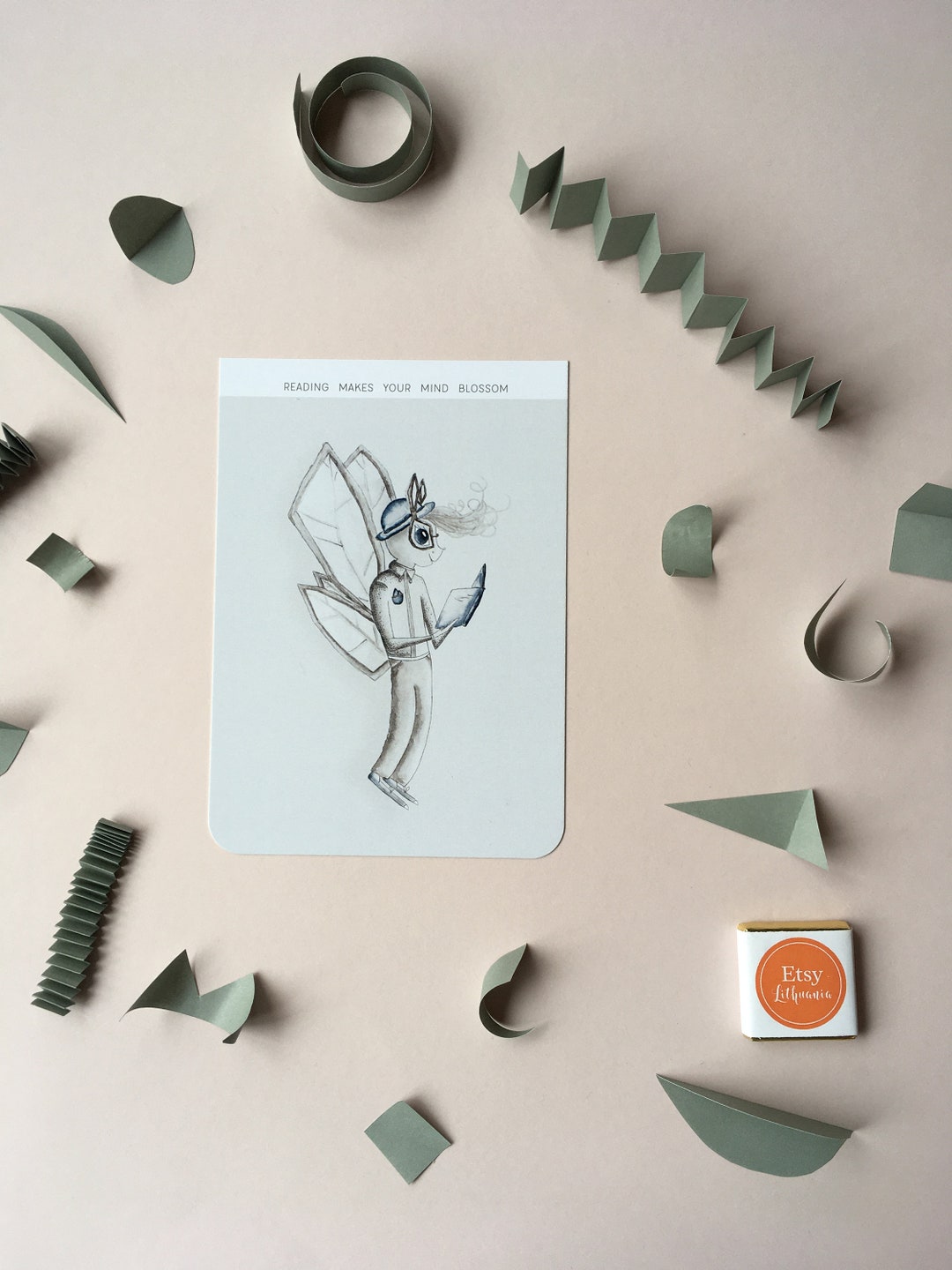 Bookworm Postcards, Card for Book Lover, Postcard for Teacher, Bookish ...