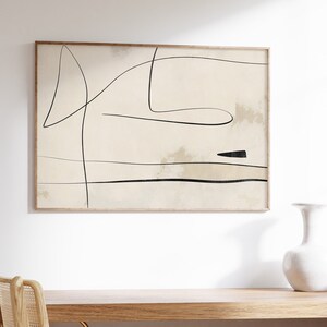 Black Line Art Print | Black Abstract Art, Gallery Wall Art, Minimal ...
