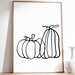Pumpkin Line Art | Fall Prints | Fall Wall Art | Autumn Wall Art | Fall ...