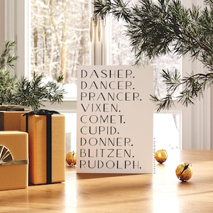 Reindeer Names Print | Christmas Art, Reindeer Art, Holiday Art ...