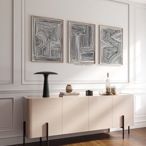 Black White Minimalist Line Art | Line Drawing, Modern Wall Art ...