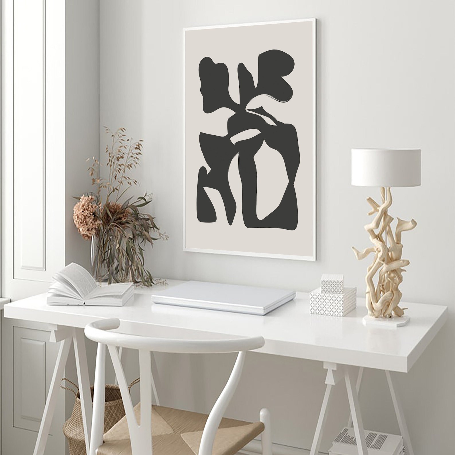 Black Abstract Art Print, Black and White Abstract Art, Printable Art ...