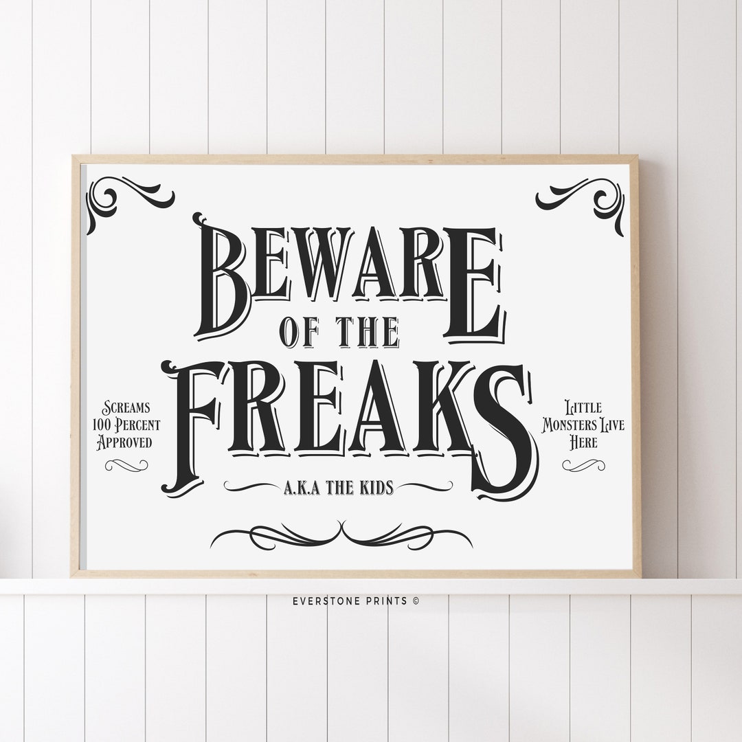 Beware of the Freaks | Halloween Wall Art | Witchy Wall Art | Spooky ...