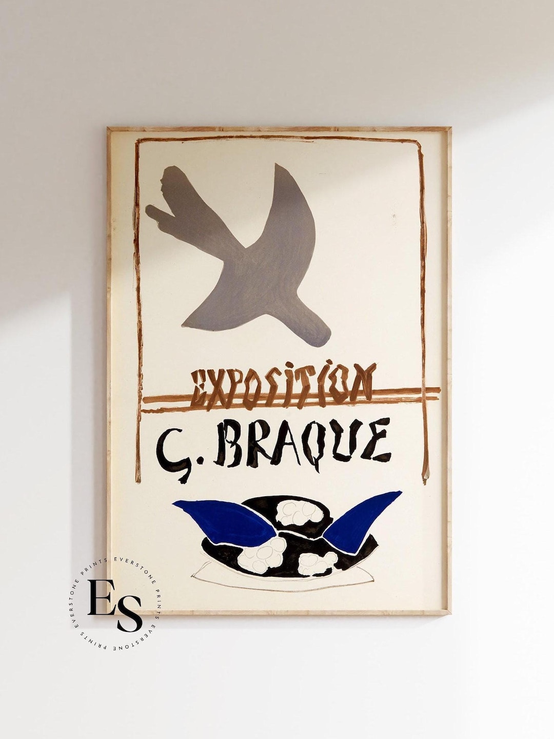 Georges Braque Bird Poster | Vintage Exhibition Poster, Bird Drawing ...