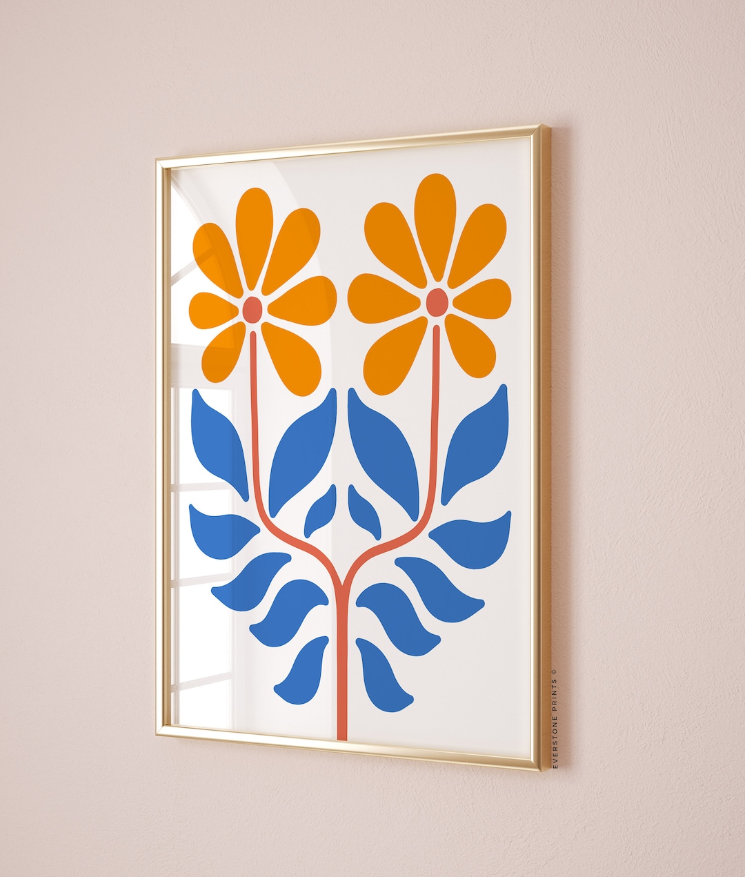 Retro Abstract Flower | Mid Century Wall Art, Retro Flower Market ...