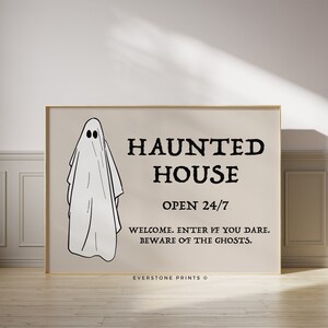 Halloween Ghost Sign | Halloween Wall Decor, Halloween Poster, Ghost ...