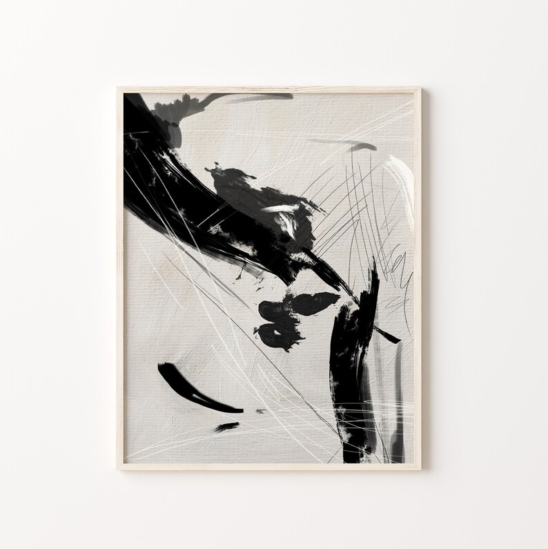 Black Abstract Art Print Black and White Abstract Art - Etsy