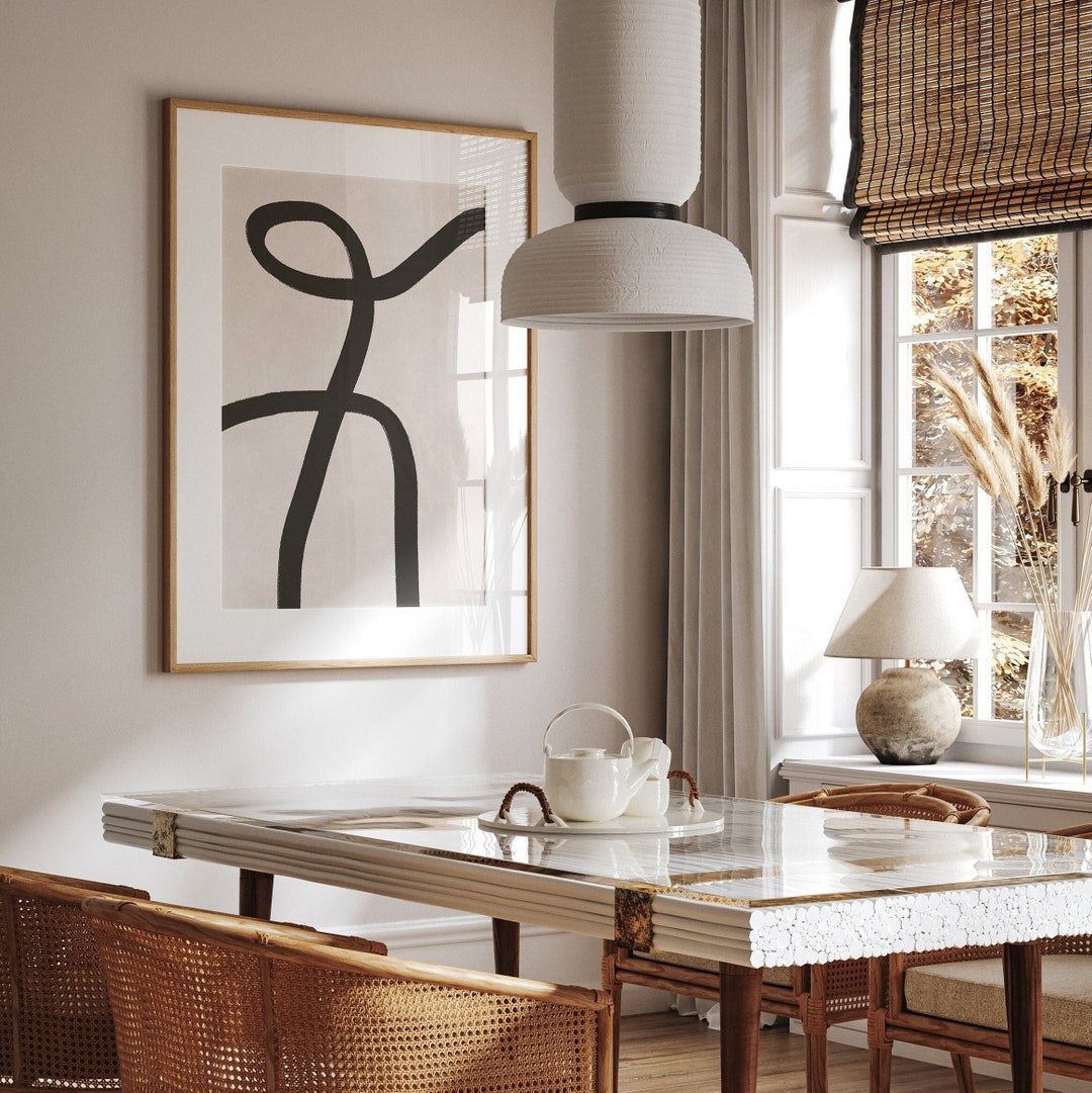 Abstract Black Line Print | Simple Line Art, Neutral Line Modern, Line ...