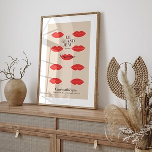 Vintage French Print | French Kiss Art, Heart Wall Art, Retro Art Print ...