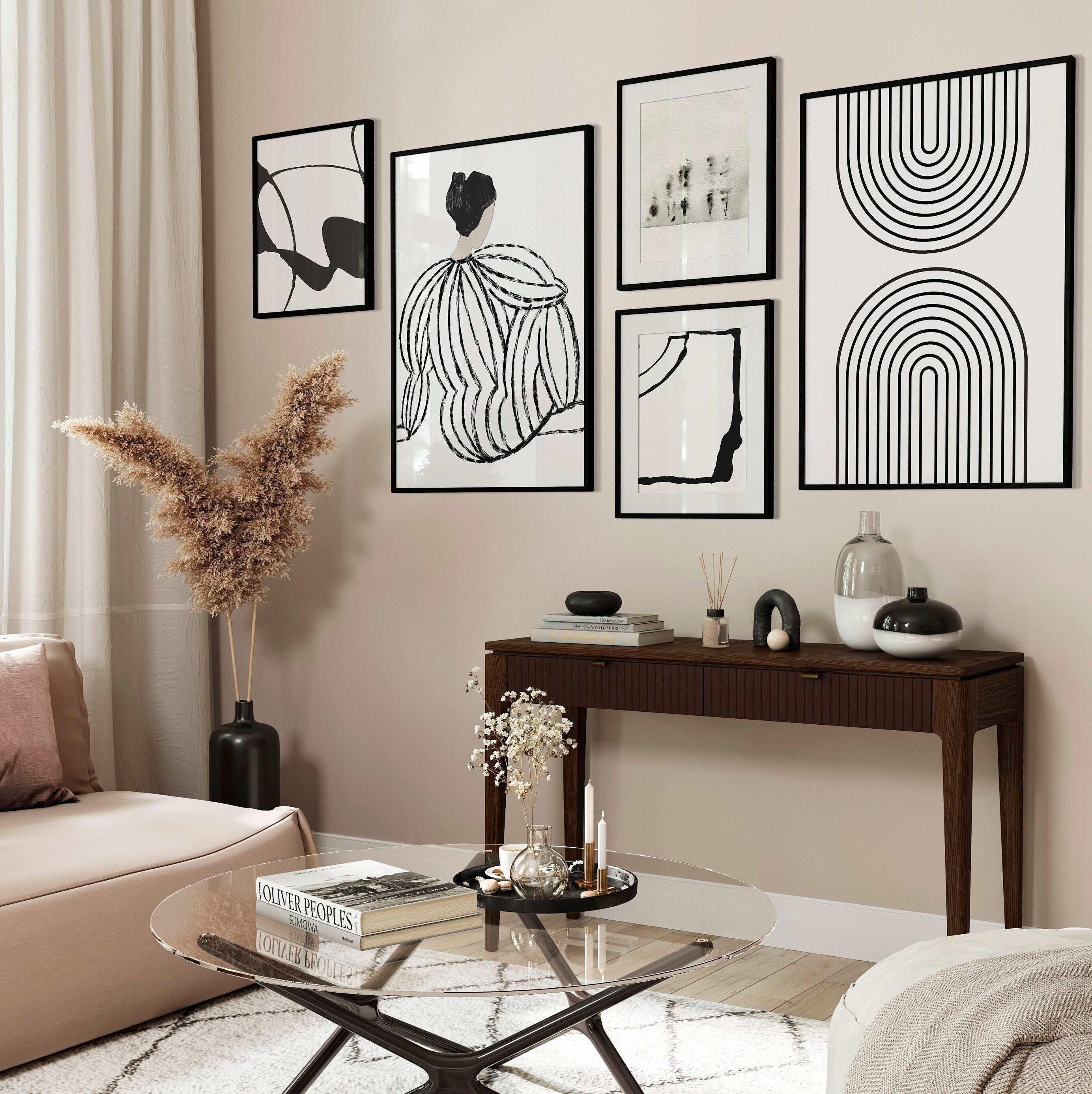 Modern Gallery Wall Set | Neutral Gallery Wall, Modern Abstract Print ...