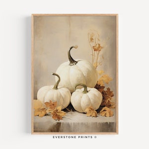 Vintage Pumpkin Still Life Painting Rustic Fall Art Autumn - Etsy