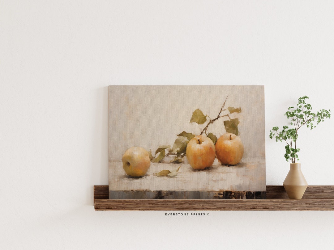 Still Life Apple Painting | Rustic Fall Art, Autumn Print, Farmhouse ...