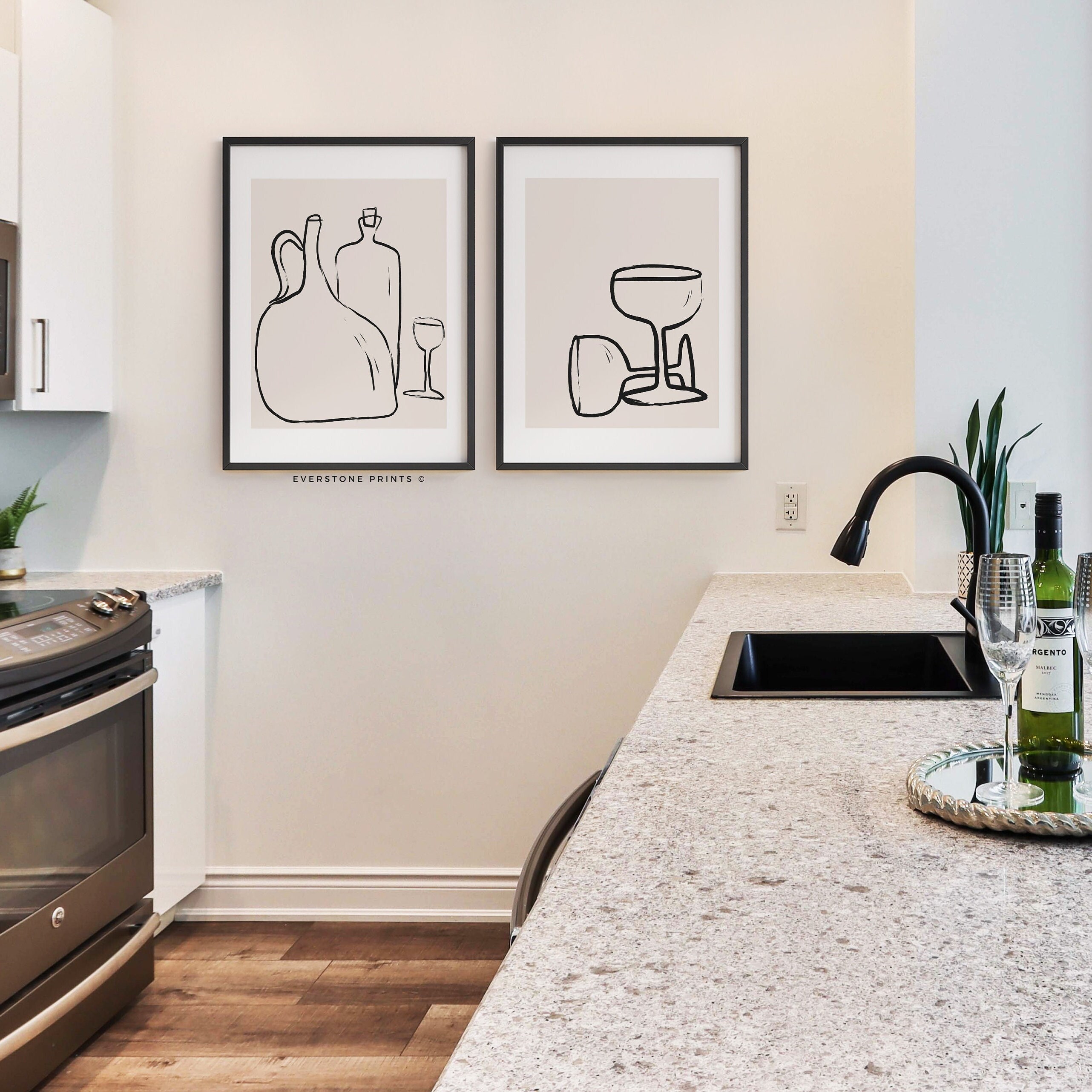 Set of 2 Still Life Prints | Food Table Poster, Kitchen Wall Art, Food ...