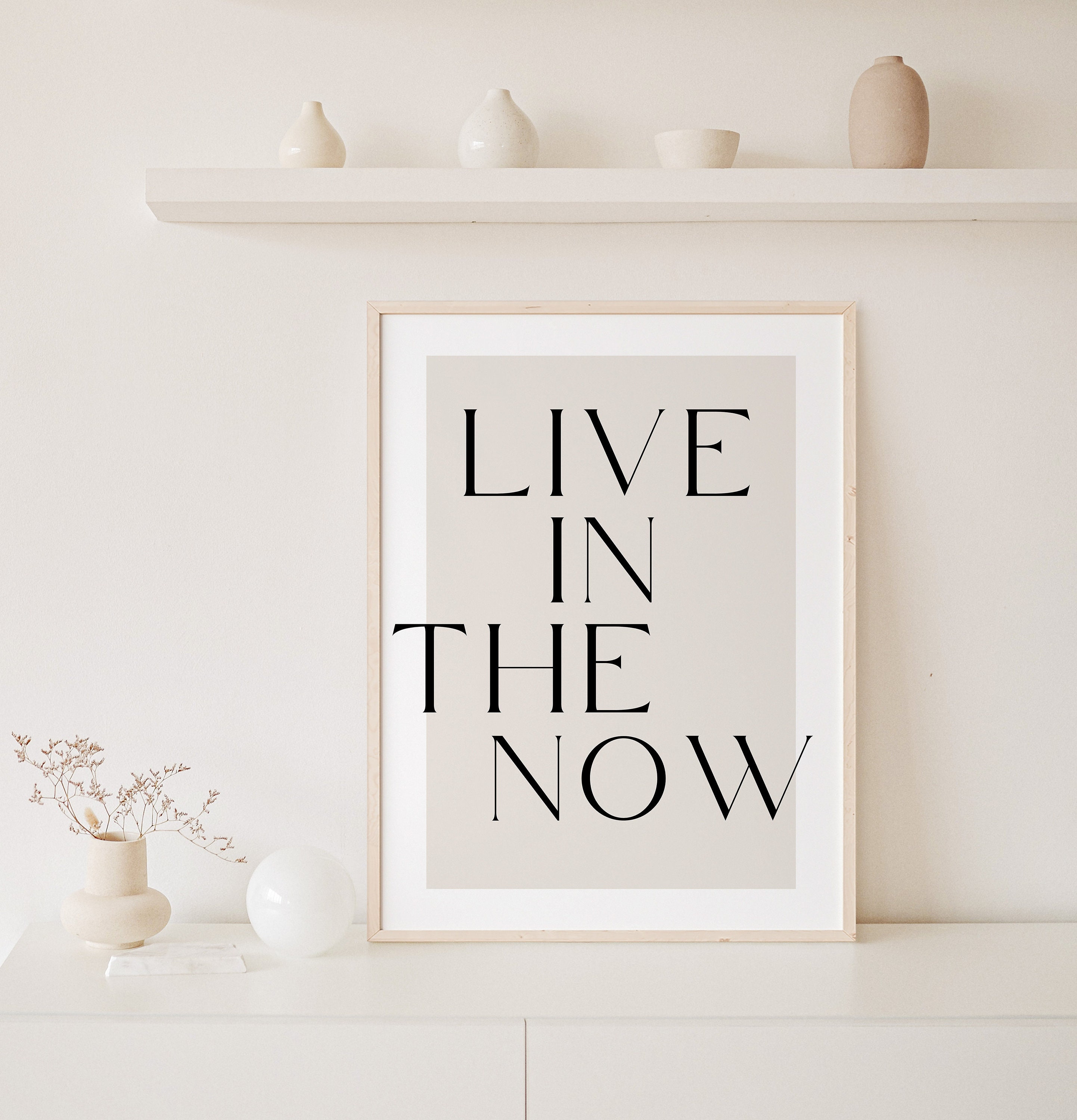 Live in the Now Print | Word Wall Art, Typography Wall Art, Wall Art ...