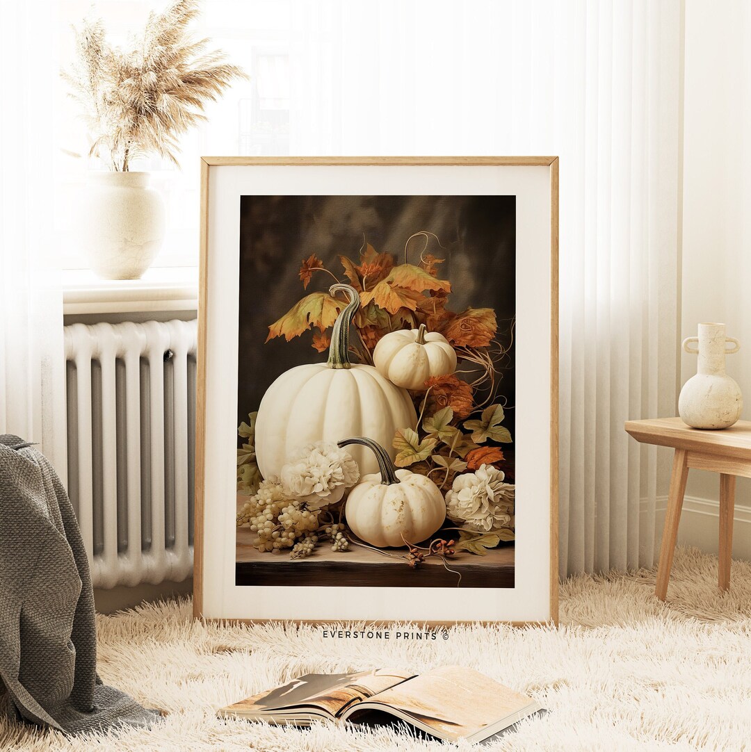 Pumpkin Painting Art | Rustic Fall Art, Autumn Wall Print, Halloween ...