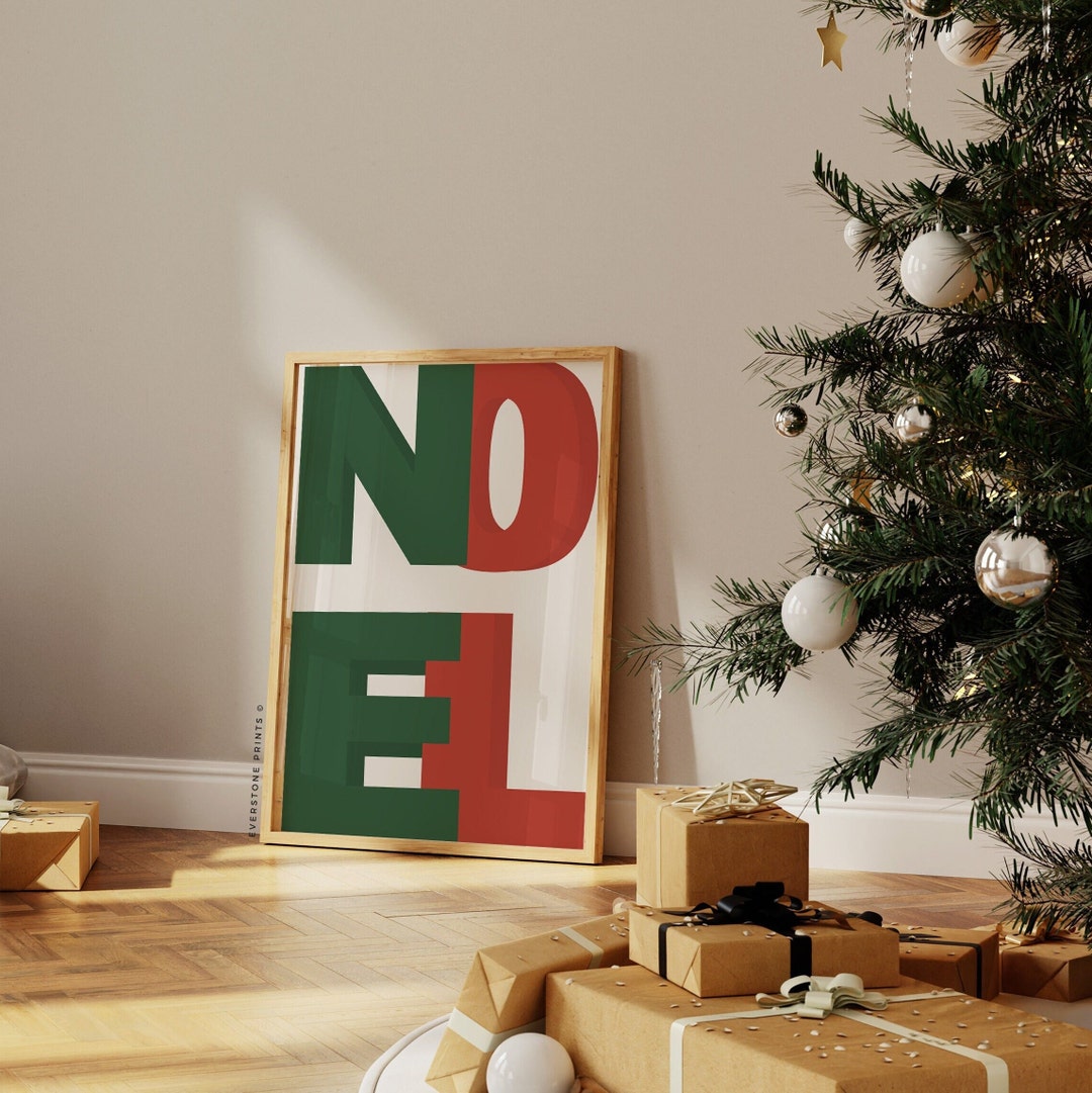 Noel Christmas Print | Red Green Christmas Prints, Christmas ...