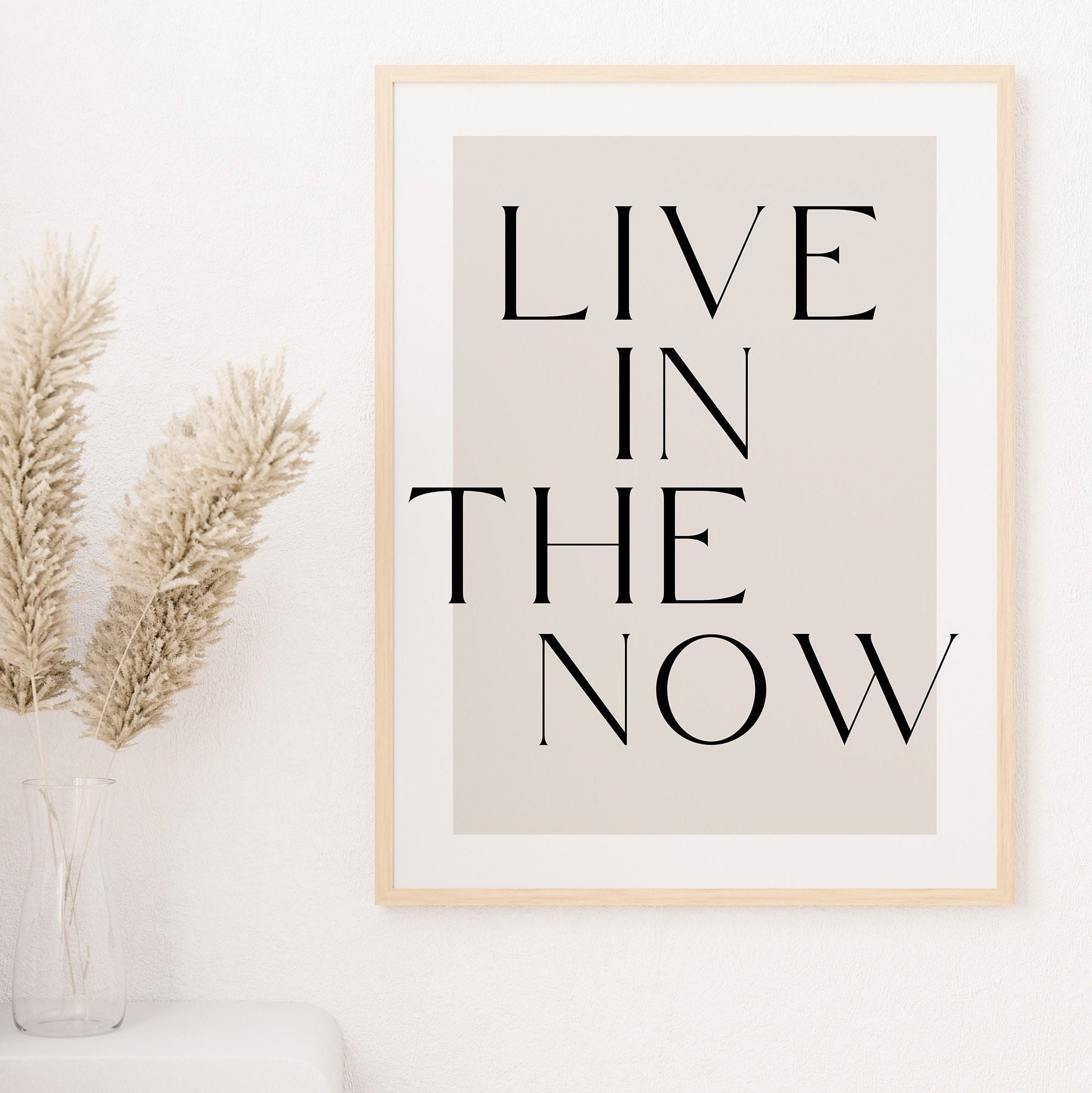 Live in the Now Print | Word Wall Art, Typography Wall Art, Wall Art ...
