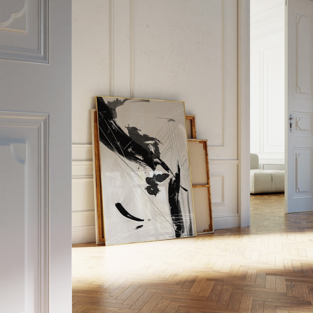 Black Abstract Art Print | Black and White Abstract Art, Printable Art ...