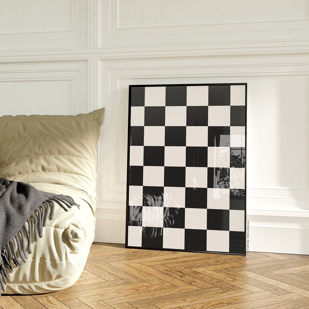 Checkered Wall Art | Retro Wall Art, Groovy Prints, Large Wall Art ...